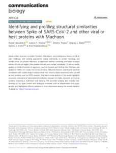 Identifying and profiling structural similarities between Spike of SARS-CoV-2 and other viral or ...